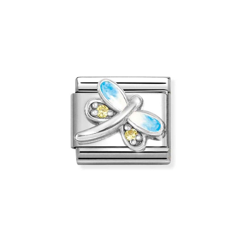 NOMINATION Classic Silver Blue & Yellow Dragonfly Charm– Bumbletree
