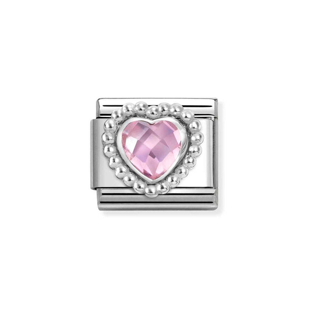 NOMINATION Classic Silver & Pink CZ Heart Charm– Bumbletree