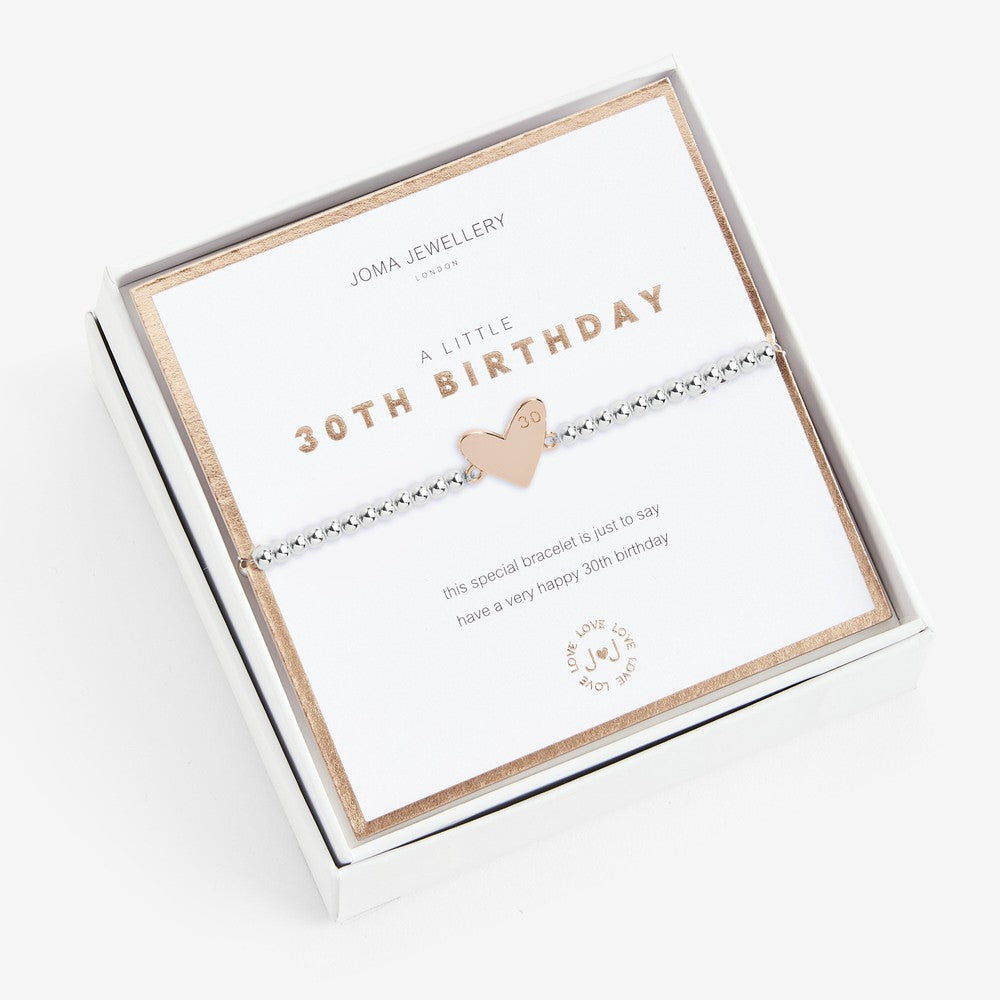 Joma Jewellery Beautifully Boxed A Little 'Happy 30th Birthday' Bracel ...