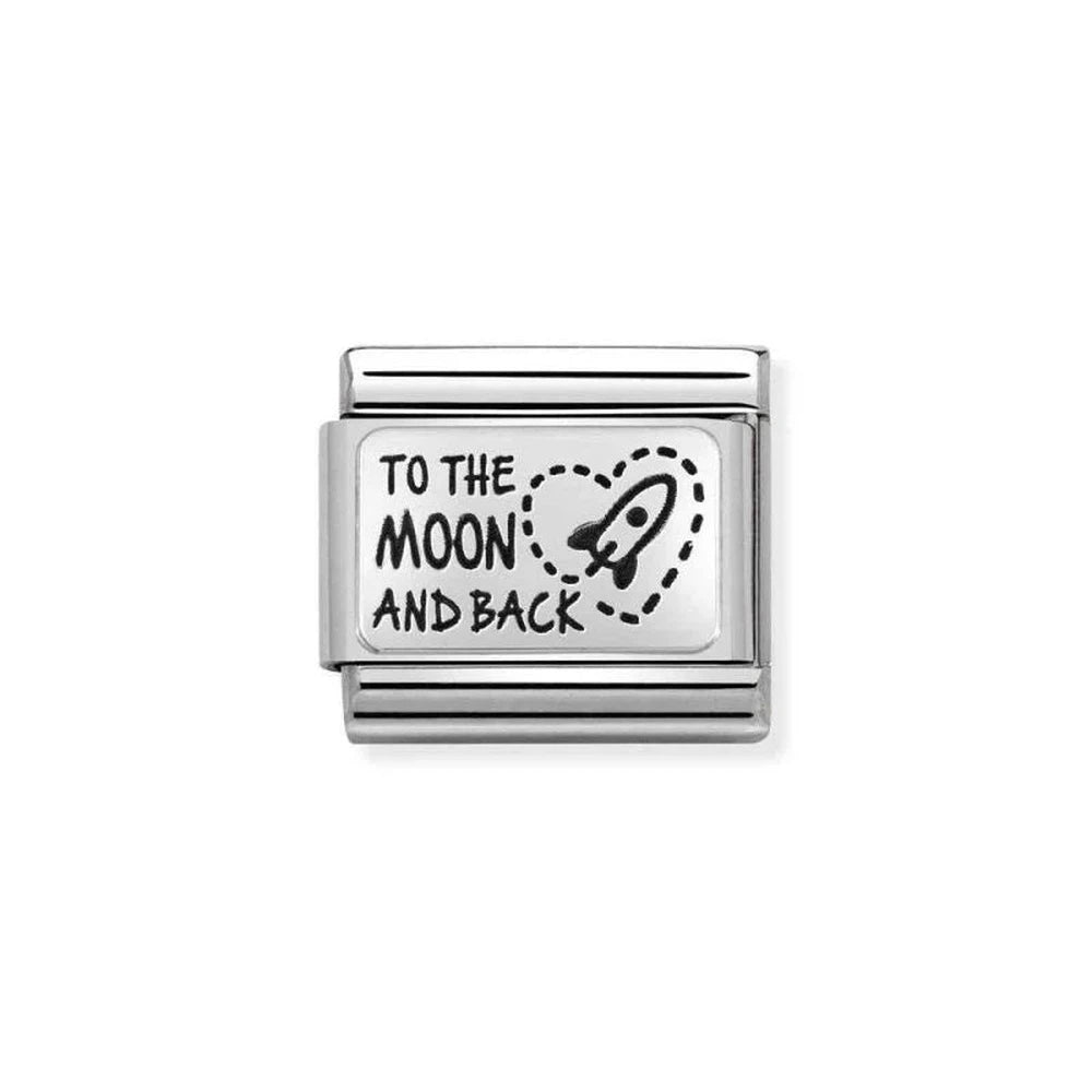 Nomination Classic Silver & Black To The Moon and Back Charm– Bumbletree