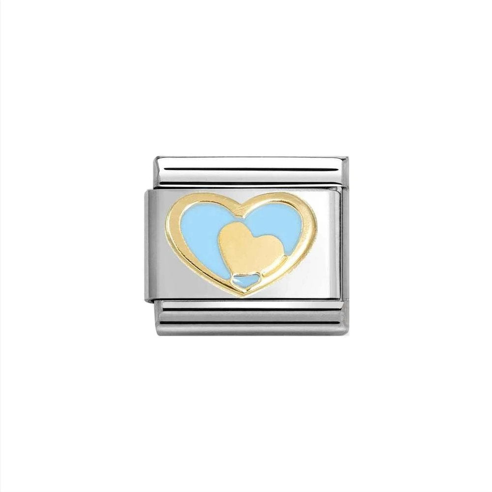 NOMINATION Classic Gold Blue Heart Charm– Bumbletree