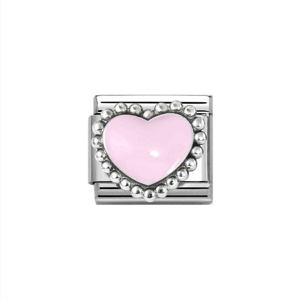 NOMINATION Classic Silver & Pastel Pink Heart Charm– Bumbletree