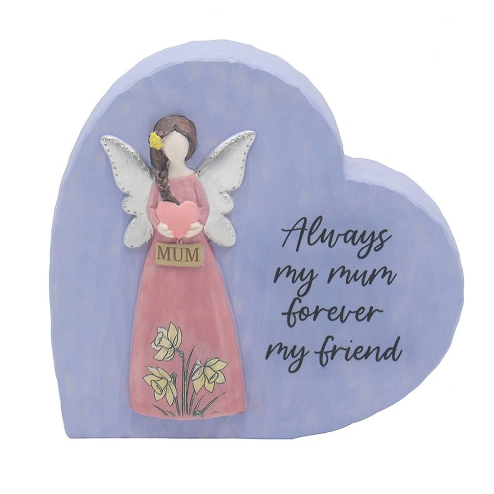 'Mum' Angel Heart Wooden Ornament Plaque– Bumbletree