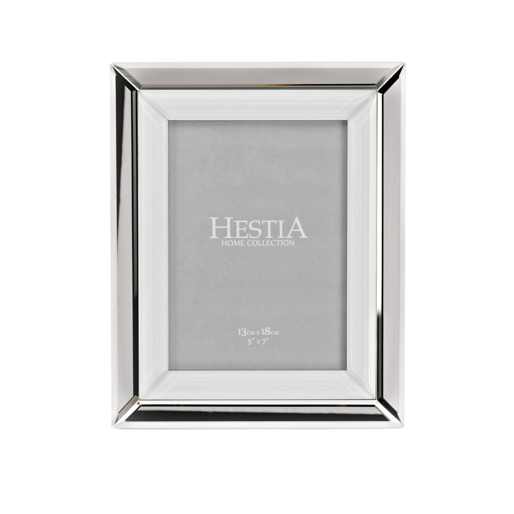 5" X 7" - Mirror And White Glass Photo Frame– Bumbletree