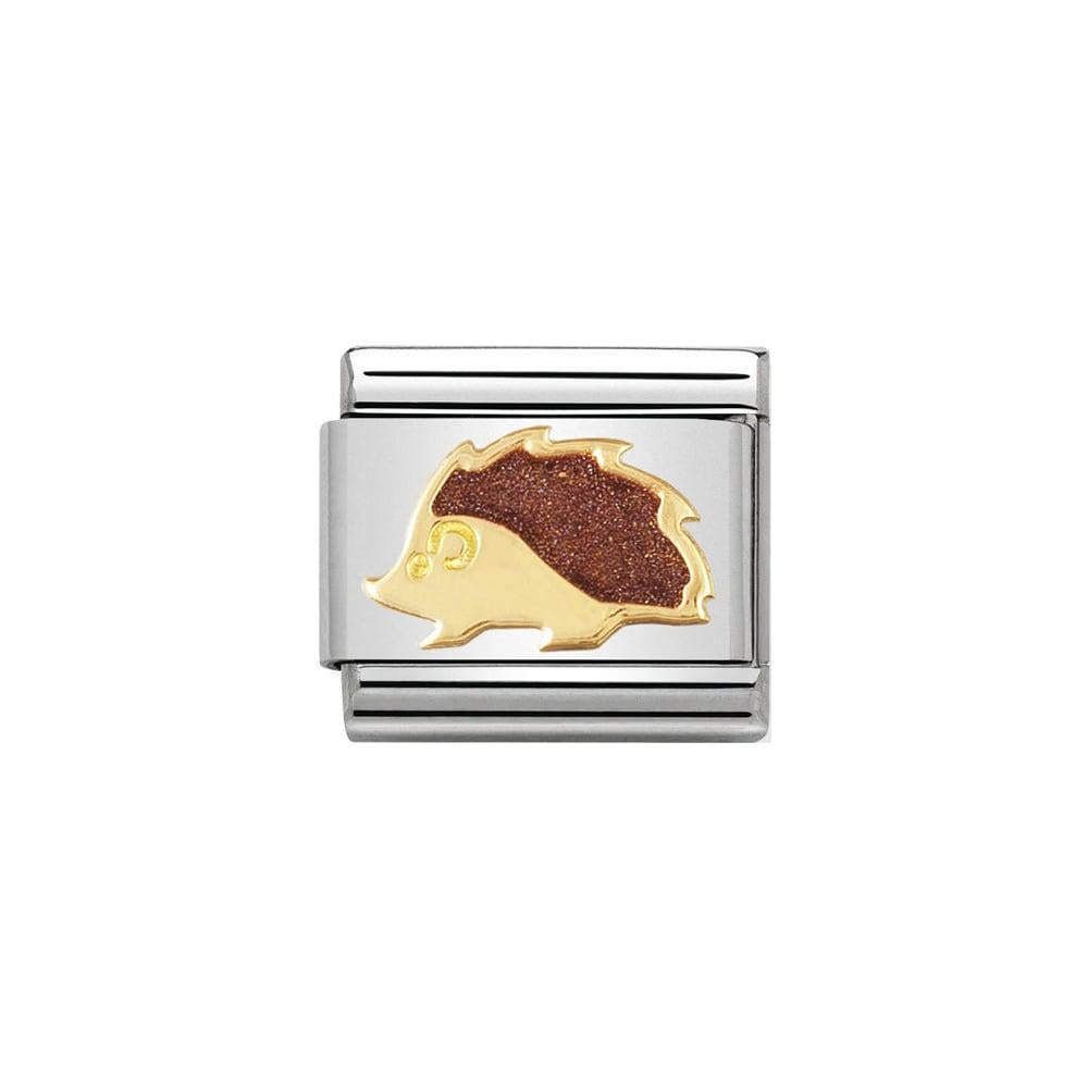 NOMINATION Classic Gold & Brown Hedgehog Charm– Bumbletree