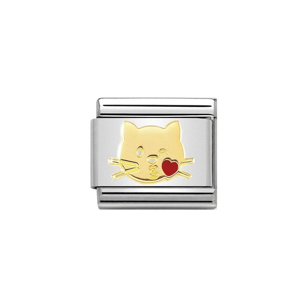 NOMINATION Classic Gold Cat Kiss Heart Charm– Bumbletree
