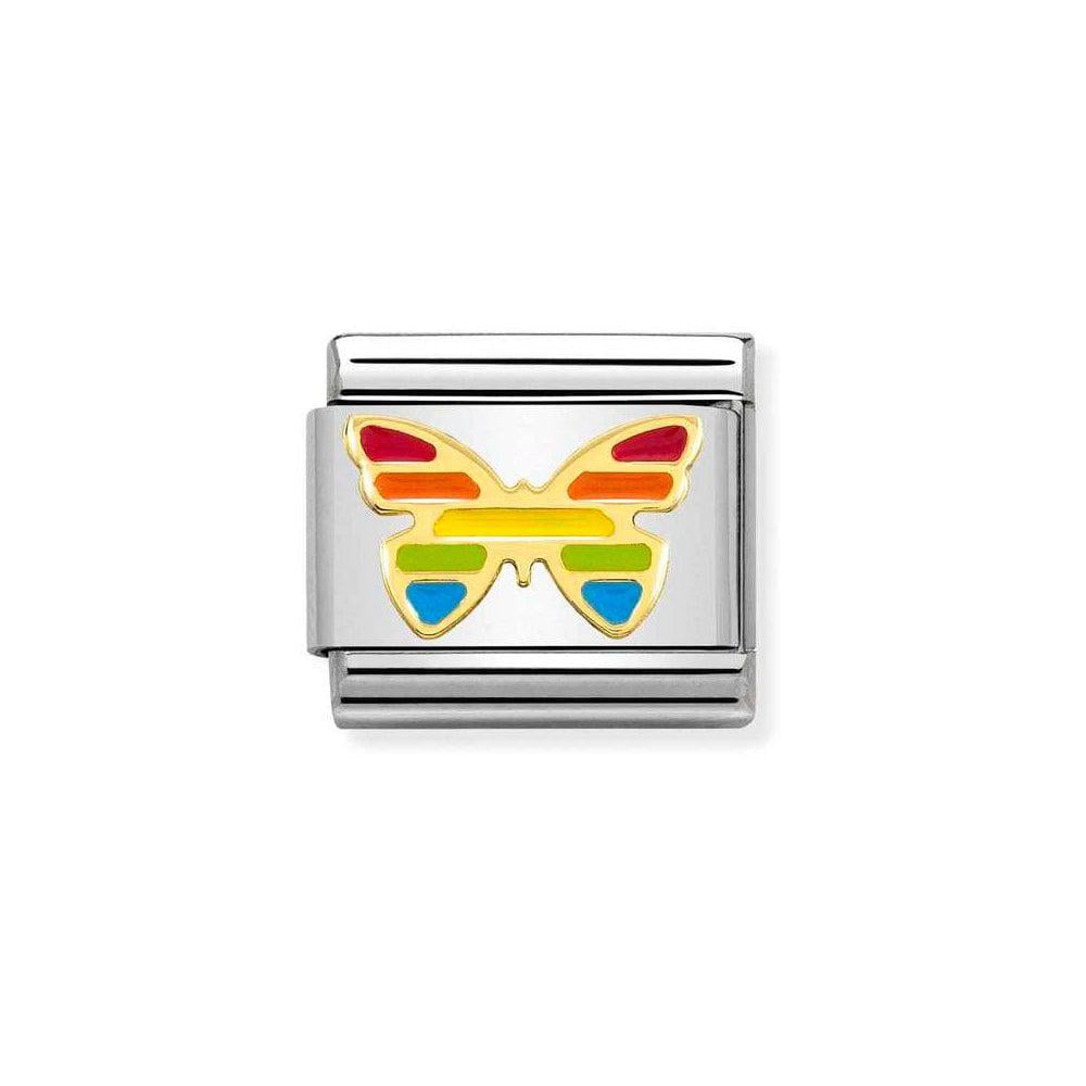 NOMINATION Classic Gold & Enamel Rainbow Butterfly Charm– Bumbletree