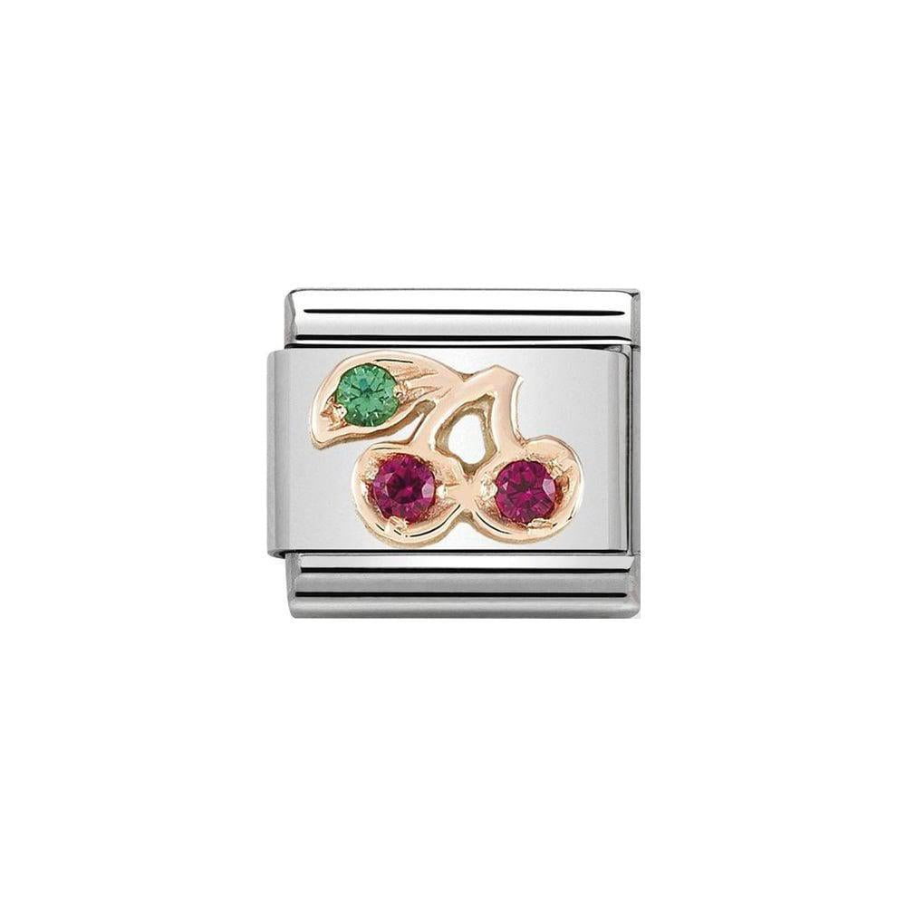 NOMINATION Classic Rose Gold & Red CZ Cherries Charm– Bumbletree