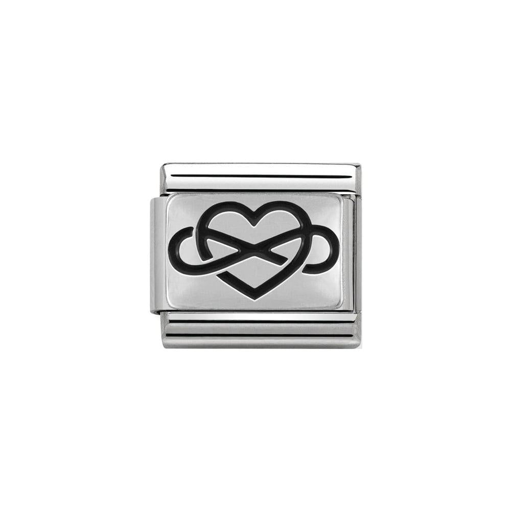 NOMINATION Classic Silver Infinity Black Heart Charm– Bumbletree