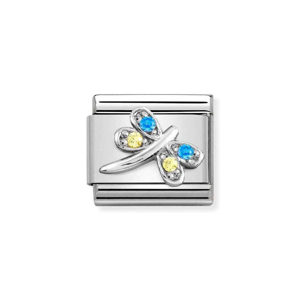 NOMINATION Classic Silver with Blue & Yellow CZ Dragonfly Charm– Bumbletree